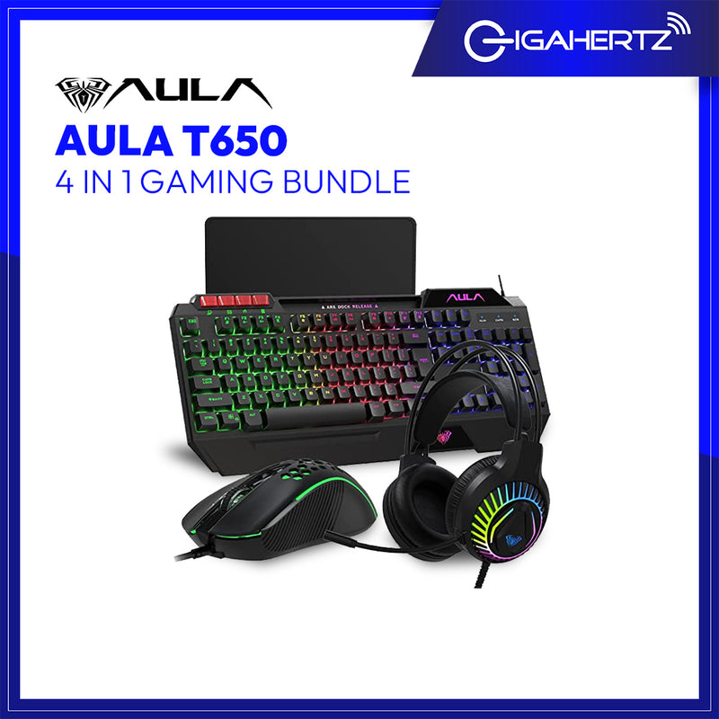 Aula T650 4 in 1 Gaming Bundled Keyboard / Mouse / Headset / Mousepad