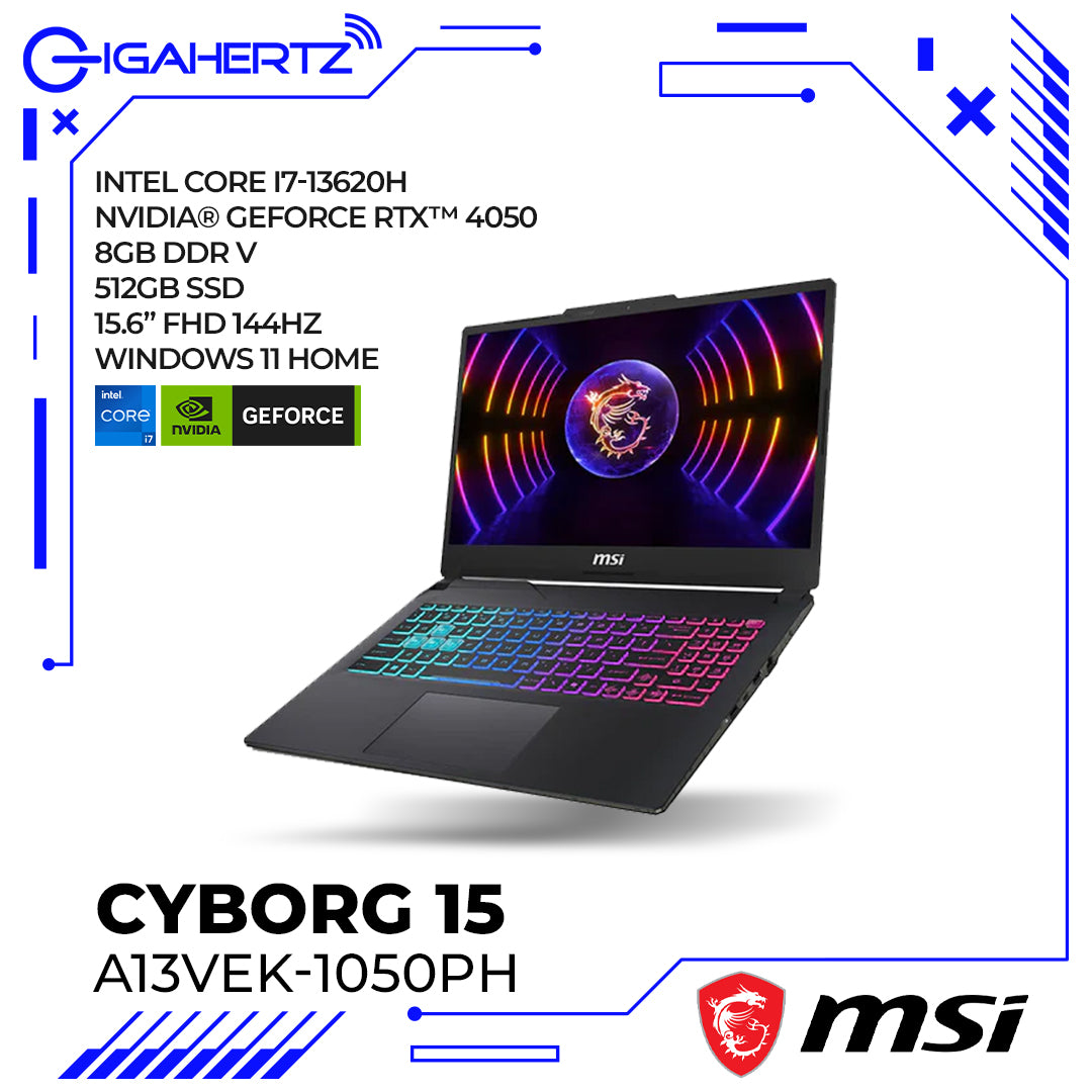 MSI Cyborg 15 A13VEK-1050PH Gaming Laptop | 15.6" FHD | i7-13620H | GeForce RTX 4050 | 8GB RAM ...
