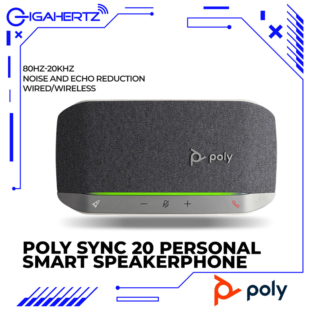 Poly Sync 20 Personal, USB/Bluetooth Smart Speakerphone | Gigahertz
