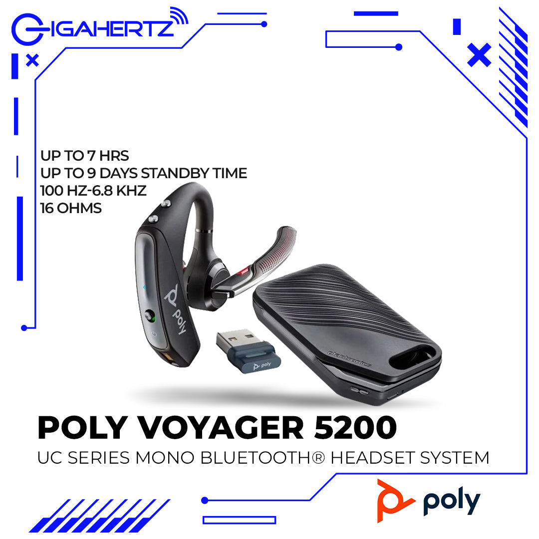 Poly Voyager 5200 Office And Uc Series Mono Bluetooth® Headset System