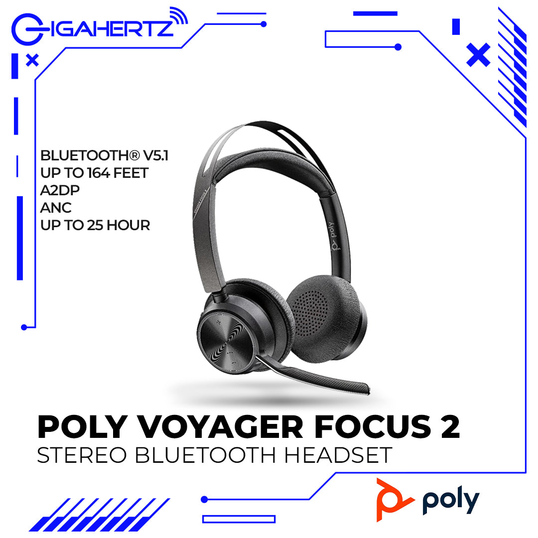 Poly Voyager Focus 2 Stereo Bluetooth Headset | Gigahertz