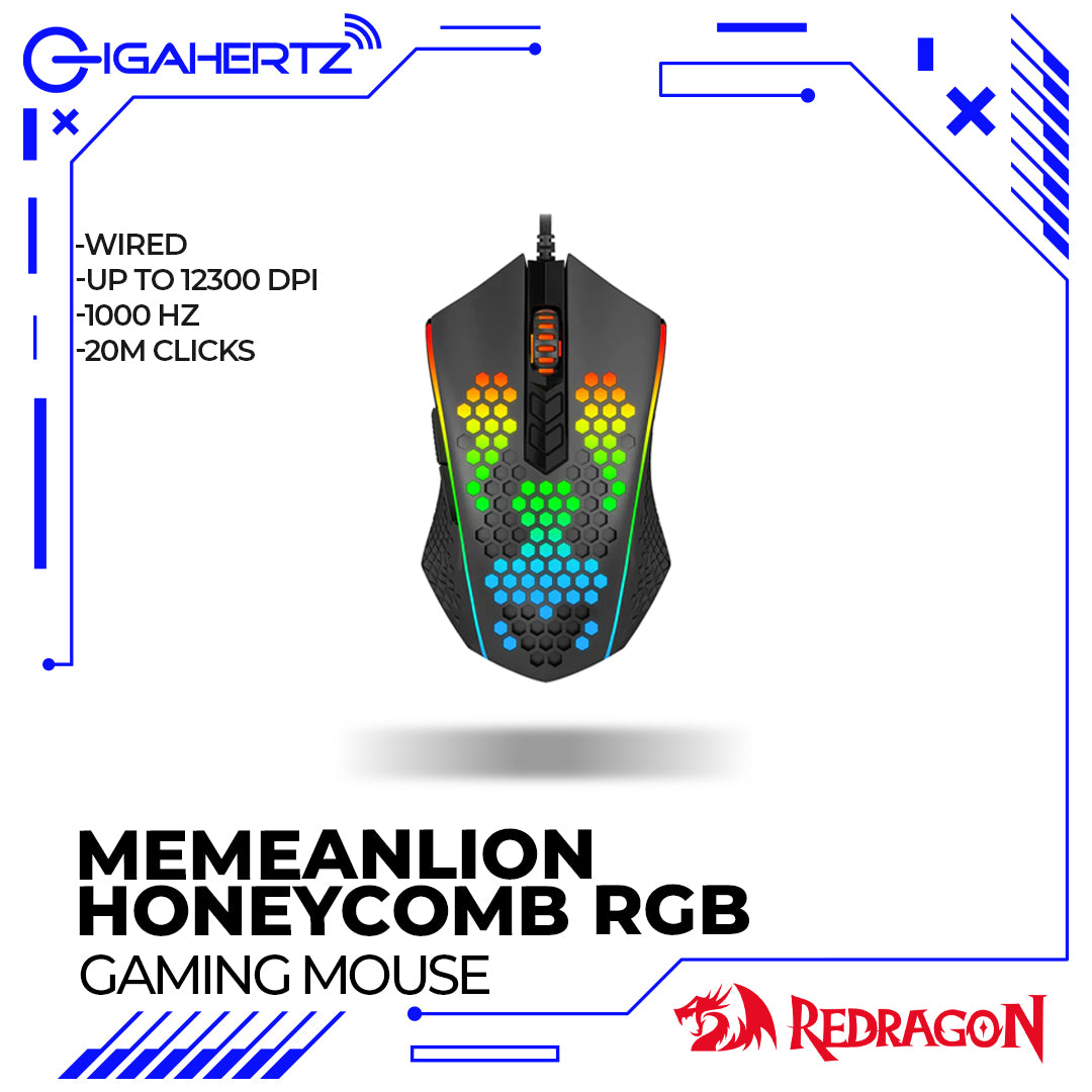 Redragon Memeanlion Honeycomb RGB Gaming Mouse (M809-K) | Gigahertz