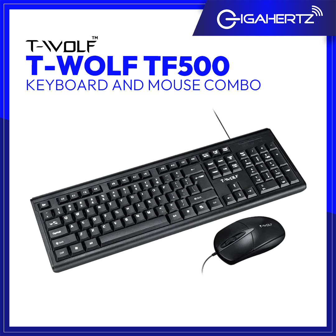 T-WOLF TF500 Keyboard and Mouse Combo USB Wired | GigaHertz