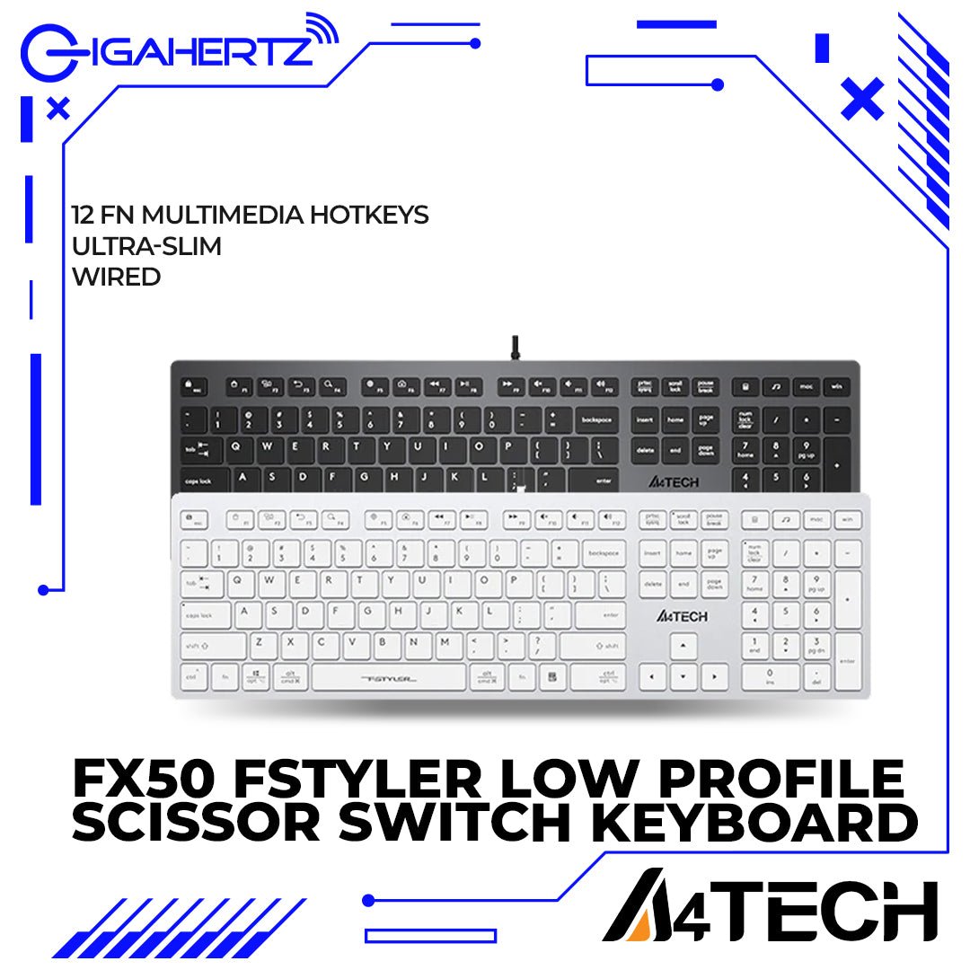 A4Tech FX50 FStyler Low Profile Scissor Switch Keyboard | Gigahertz