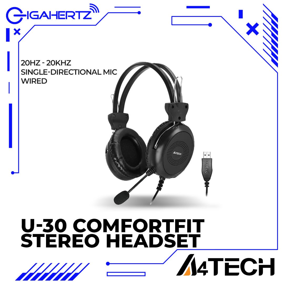 A4Tech HU-30 ComfortFit Stereo USB Headset | Gigahertz