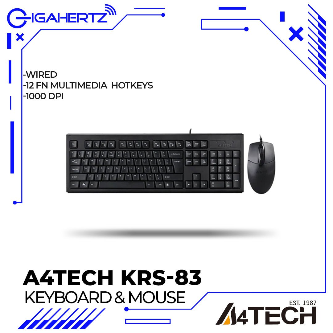 A4Tech KRS-83 Optical Mouse and Keyboard Combo | Gigahertz