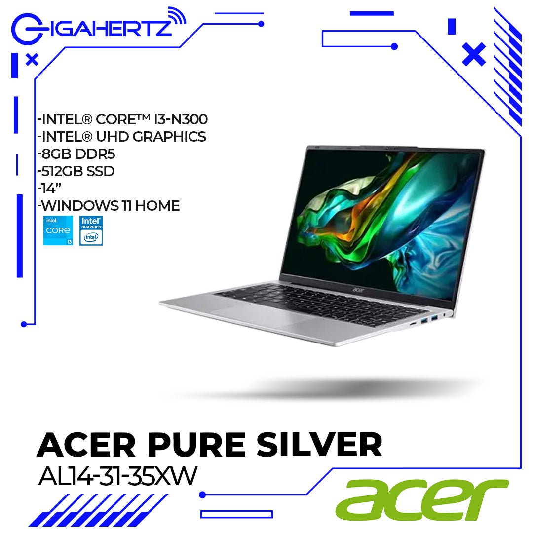 Acer AL14-31-35XW Pure Silver | 14" IPS | i3-N300 | UHD Graphics | 8GB ...