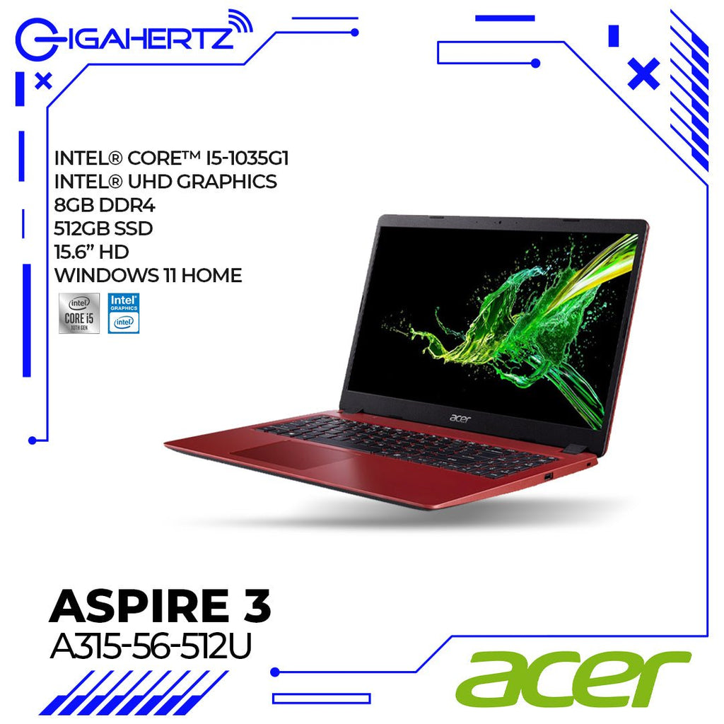 Acer Aspire 3 A315-56-512U | 15.6" HD | i5-1035G1 | UHD Graphics | 8GB ...