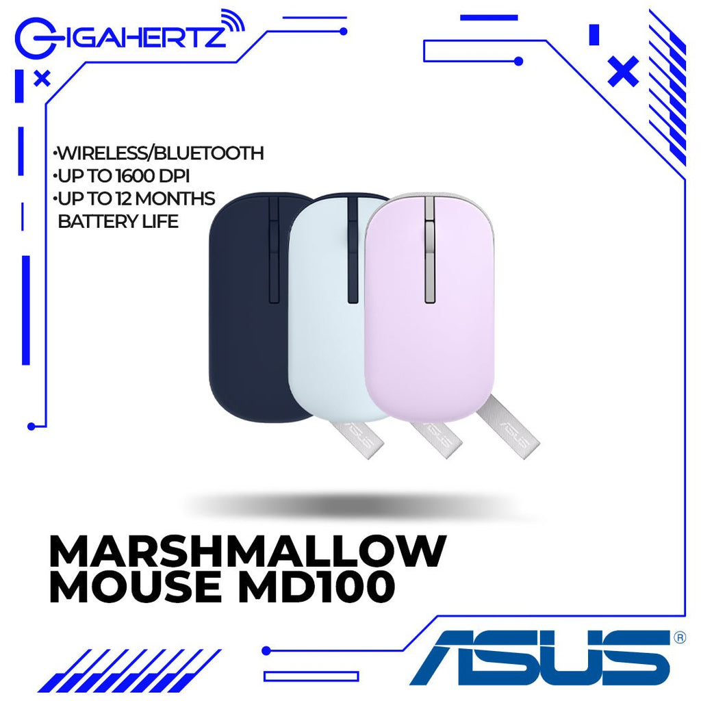 Asus Marshmallow MD100 Portable Wireless Mouse | Gigahertz