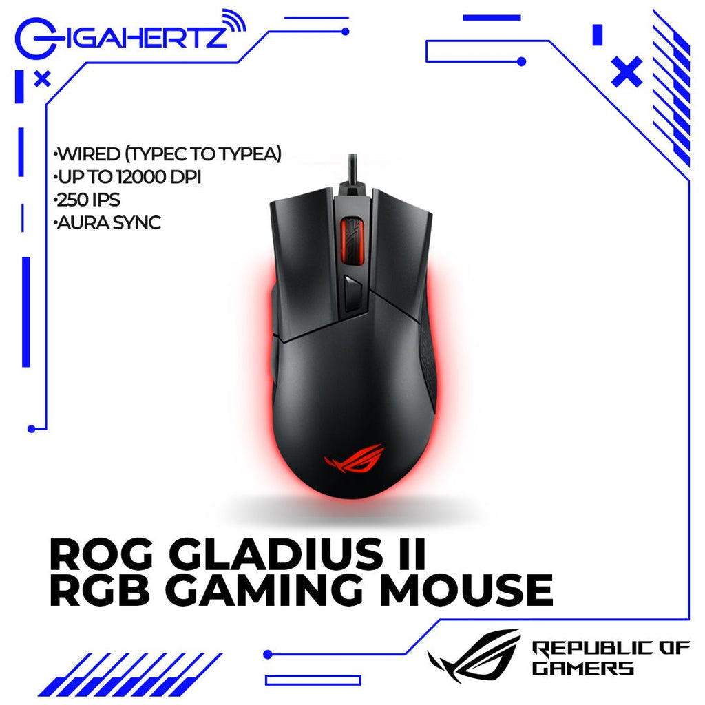 Asus ROG Gladius II RGB Aura Gaming Mouse | Gigahertz