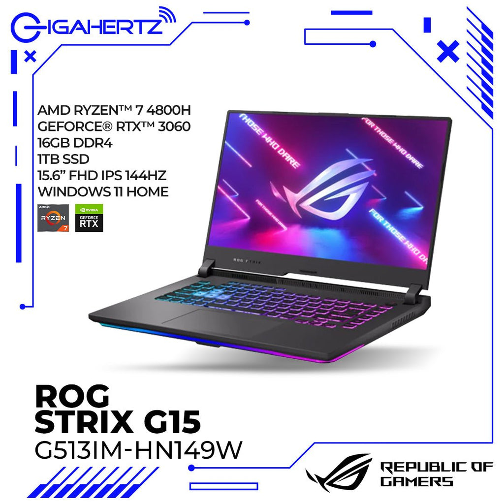 Asus ROG Strix G15 G513IM-HN149W | 15.6" FHD | Ryzen 7 4800H | GeForce ...