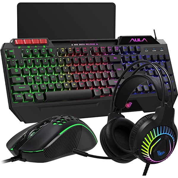 Aula T650 4 in 1 Gaming Bundled Keyboard / Mouse / Headset / Mousepad ...