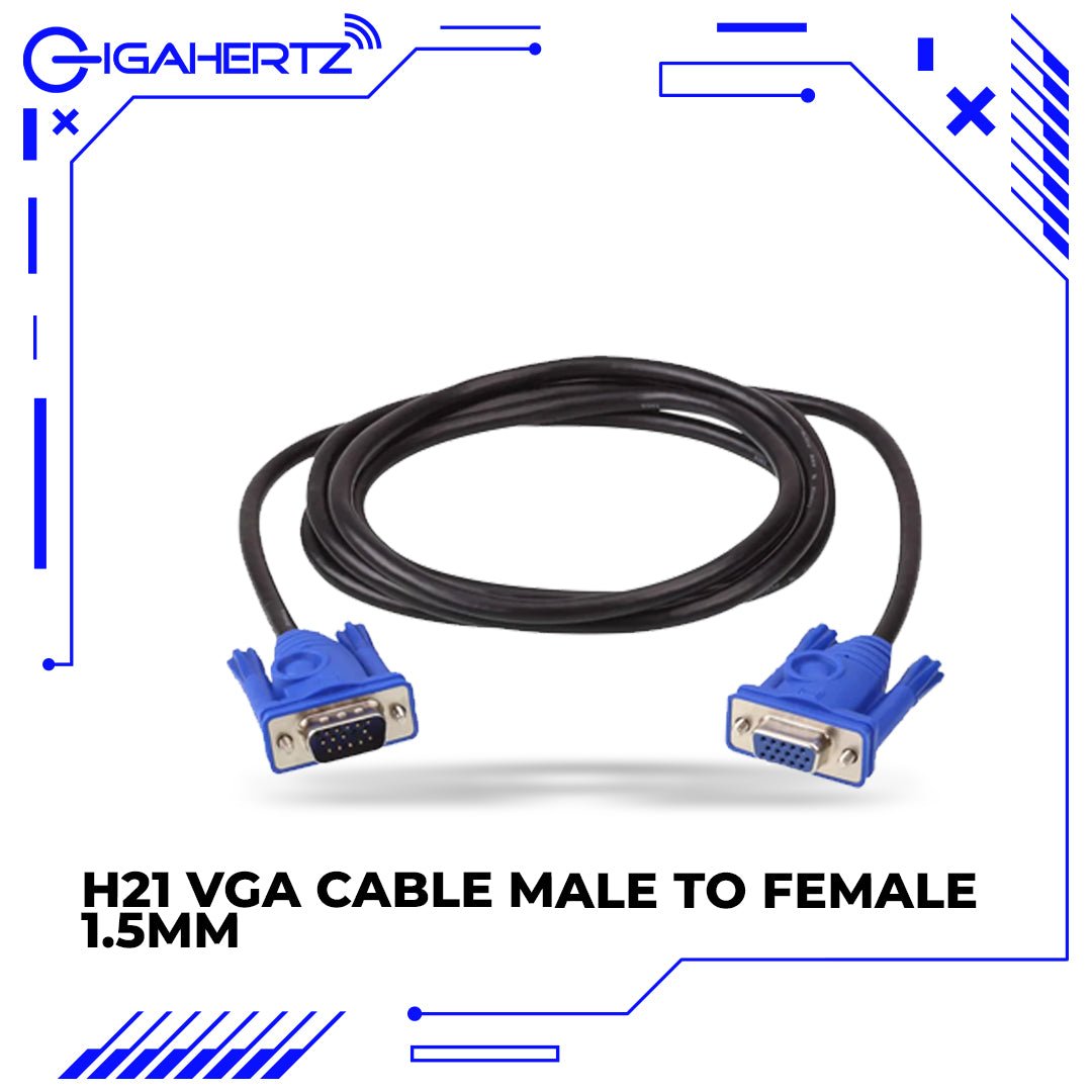 Gen H21 VGA Cable Male To Female 1.5mm | Gigahertz