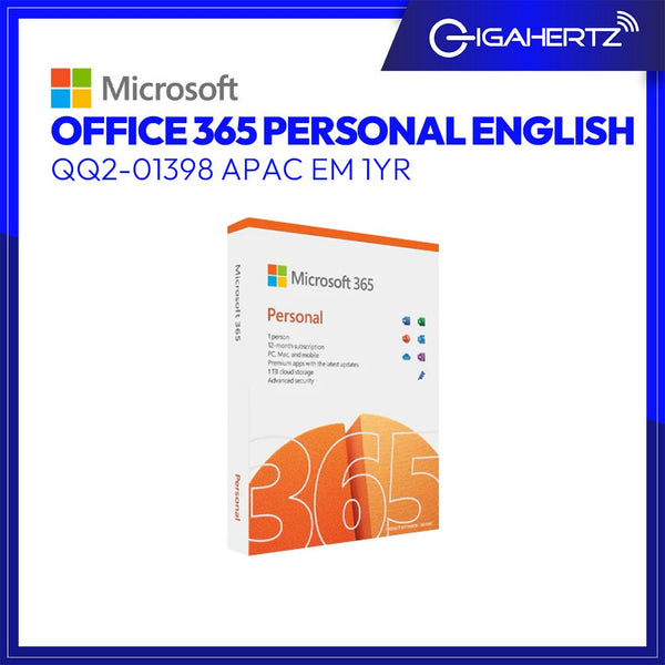 Microsoft Office 365 Personal English QQ2-01398 APAC EM 1YR | Gigahertz