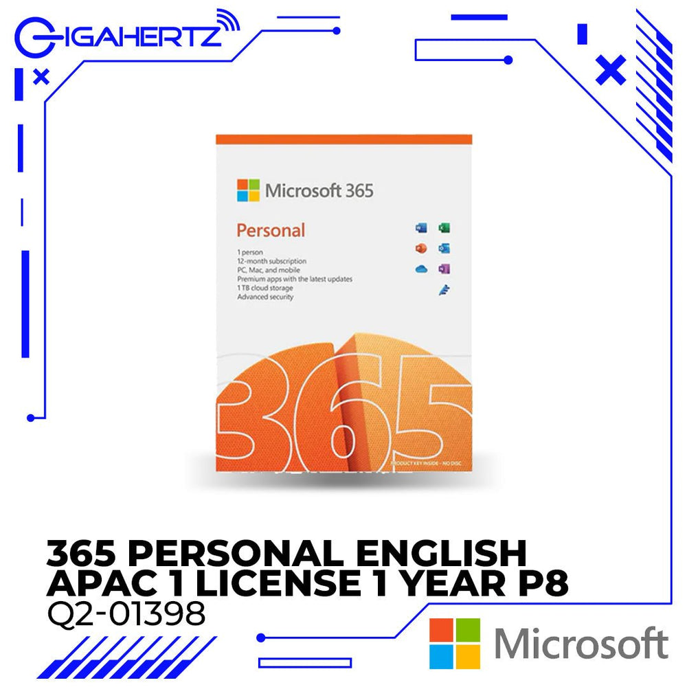 Microsoft Office 365 Personal English QQ2-01398 APAC EM 1YR | Gigahertz