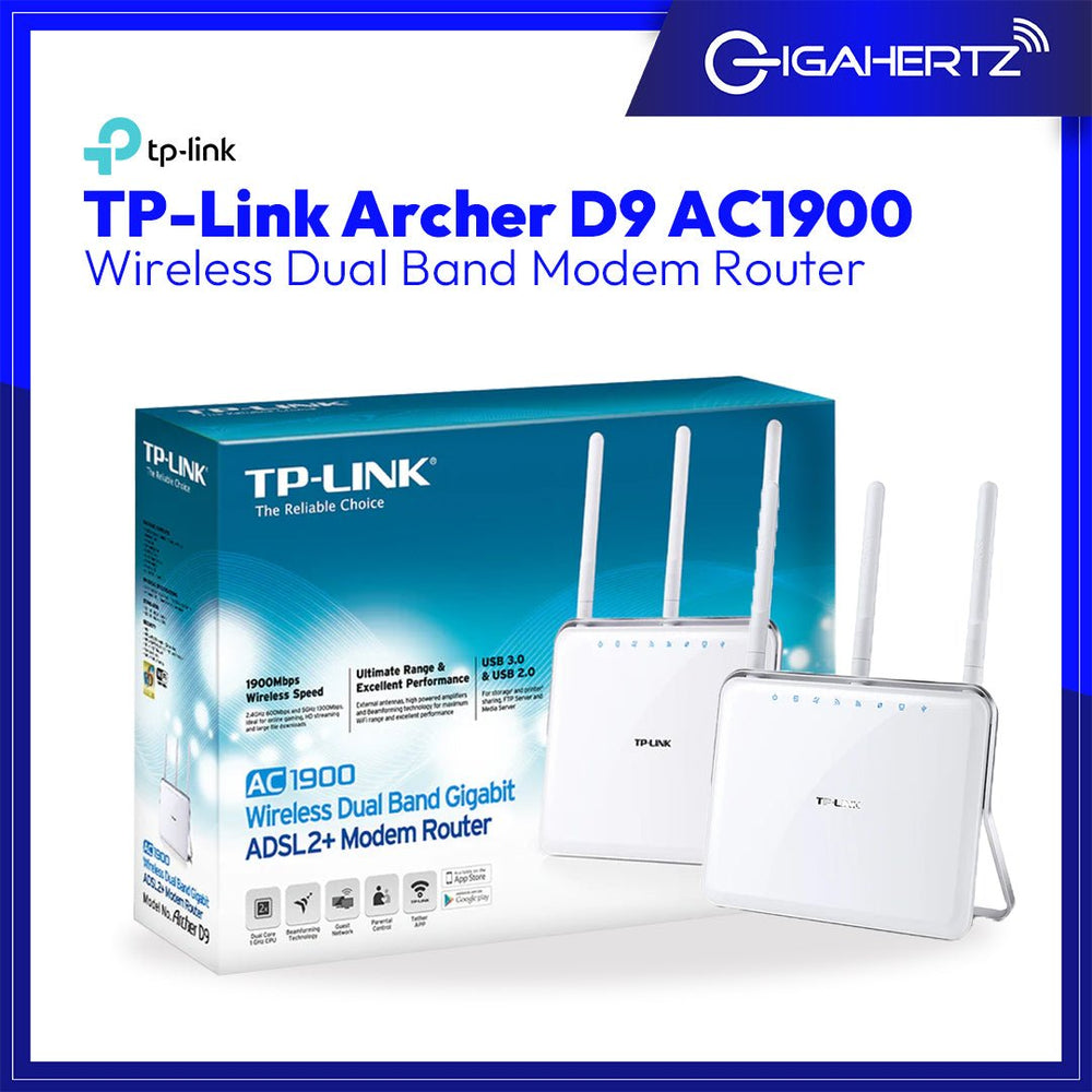 TP-Link Archer D9 AC1900 Wireless Dual Band Modem Router | Gigahertz