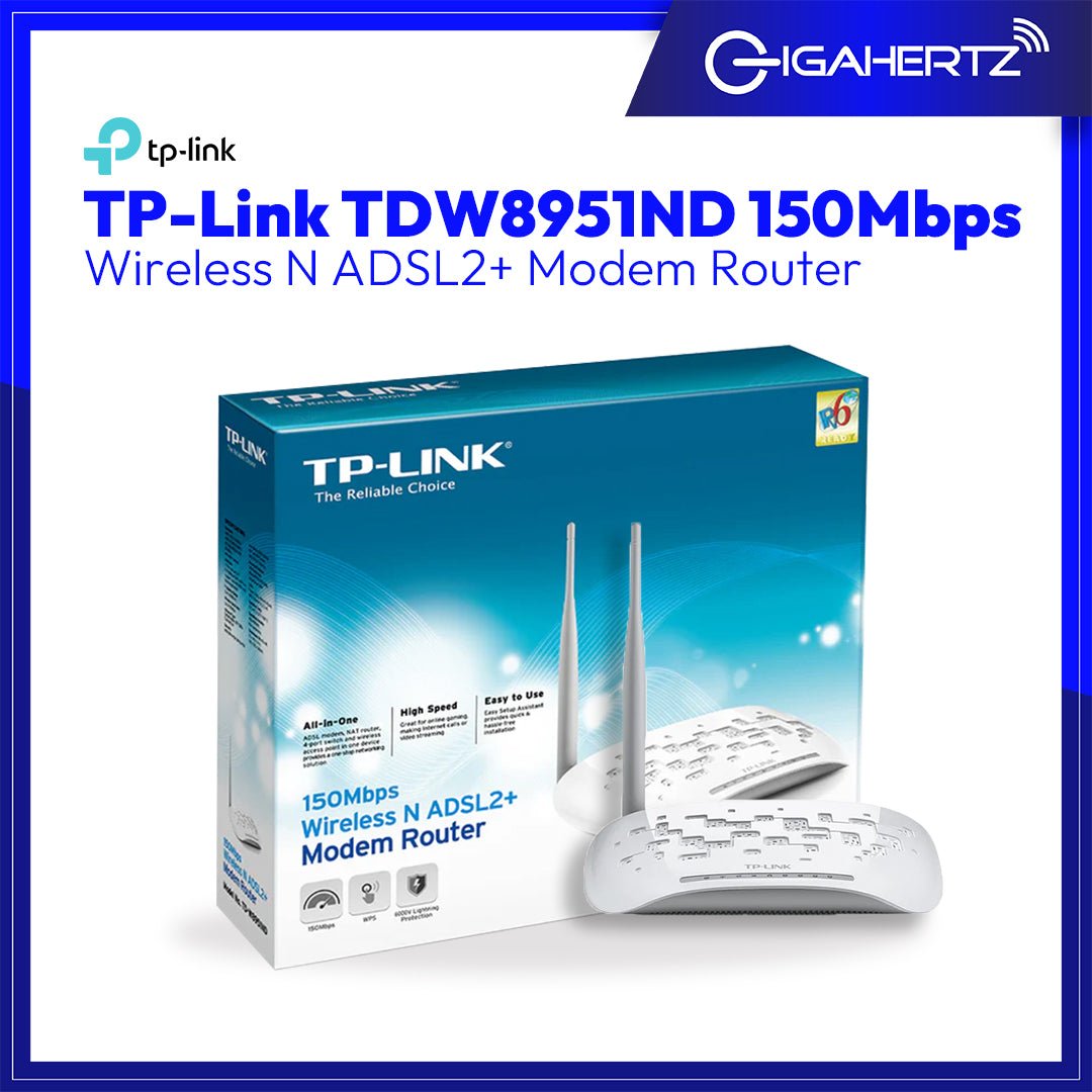 TP-Link TDW8951ND 150Mbps Wireless N ADSL2+ Modem Router | Gigahertz